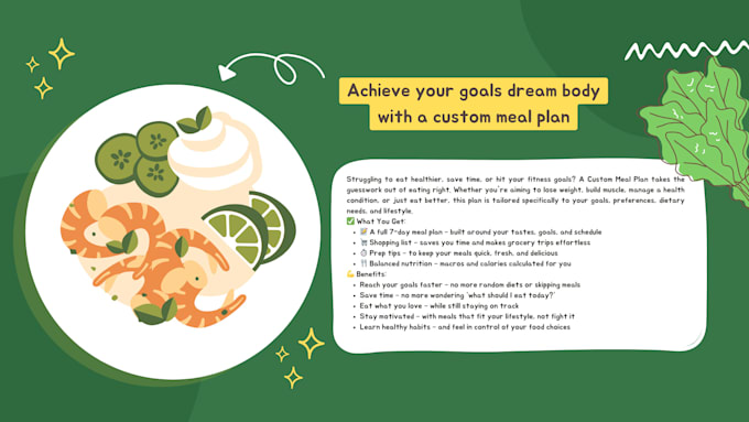 Create you a custom diet plan by Davidcomerford1 | Fiverr
