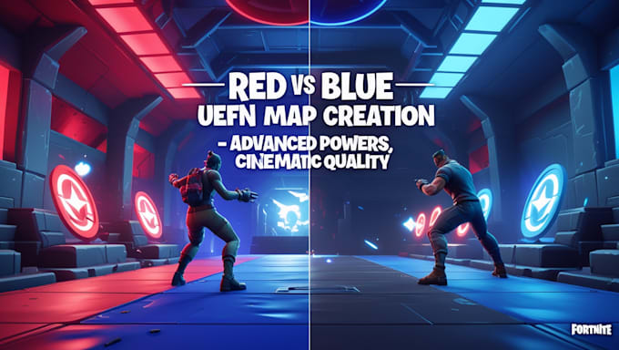 Create red vs blue uefn fortnite map advanced powers map using unreal engine by Rvb_forge | Fiverr
