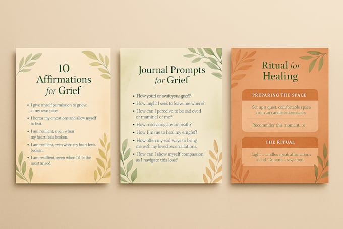 Create a grief healing kit with affirmations by Toolsforhealing | Fiverr