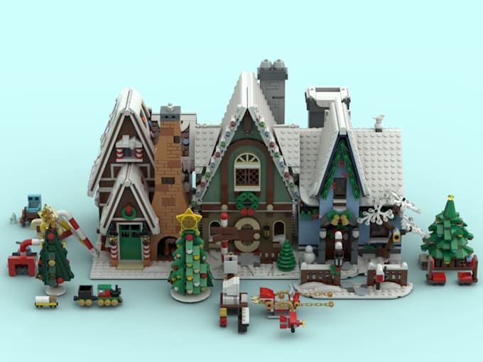 Fazer design 3d de lego, modelo moc de lego, carro, casa, manual de set ...