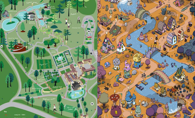 Do isometric vector map illustration tourist map hotel map dnd fantasy ...