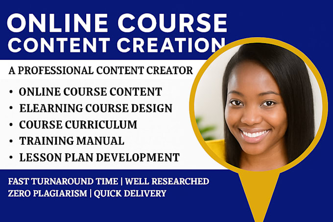 Create engaging online course content for kajabi, teachable, and thinkific by Mariam0985 | Fiverr