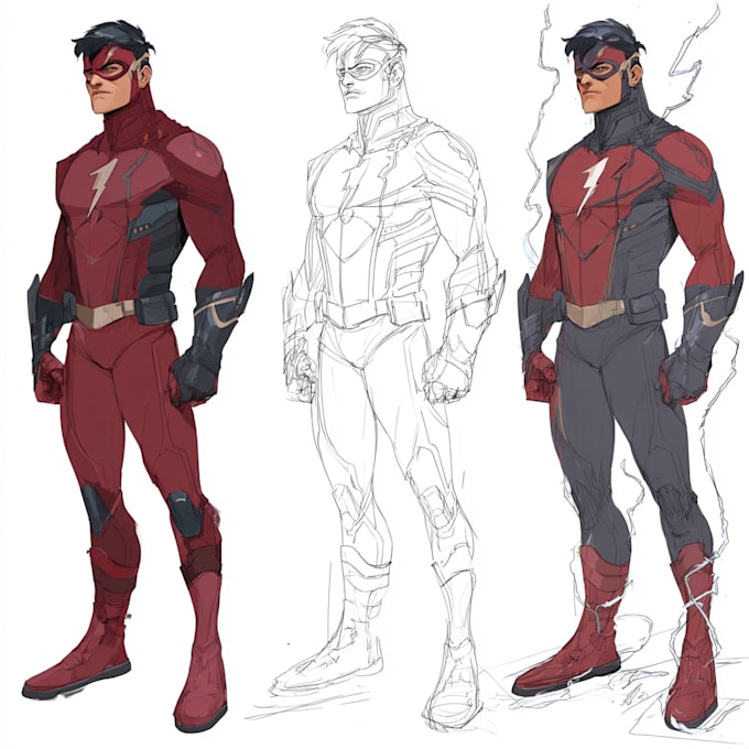 Create concept art superhero character design for comics by Waporebn ...