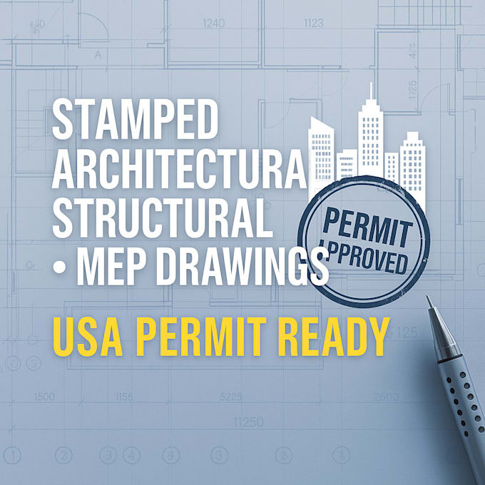 Provide stamped architectural, structural and mep drawings for usa city ...