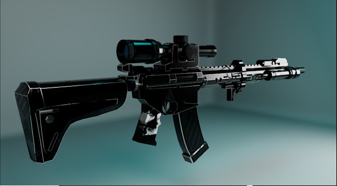 Model sci gun, 3d ak47, baseball bat for video game, animation, mini ...