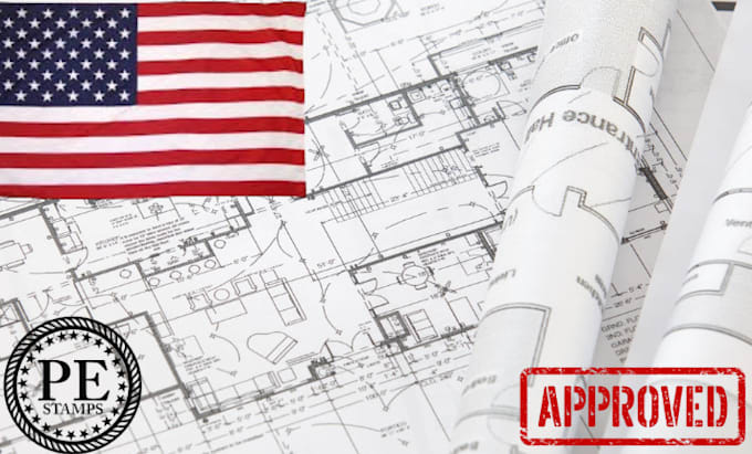 Usa pe stamp,sealed for architectural and engineering drawing, mep ...