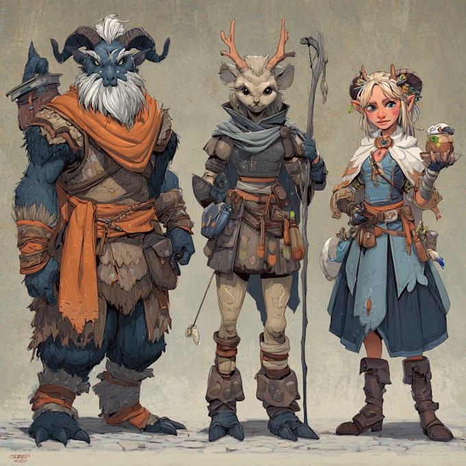 Draw dnd character art, fantasy character, creature, and dnd party by ...