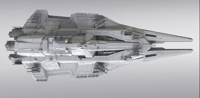 Create 3d spaceship miniature, 3d spacehip diorama, tabletop spaceship ...