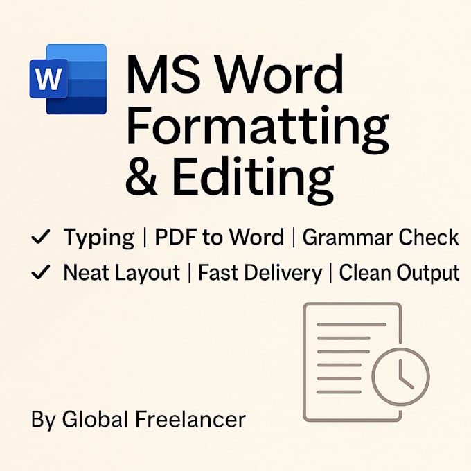 Do formatting editing and proofreading in ms word professionally by ...