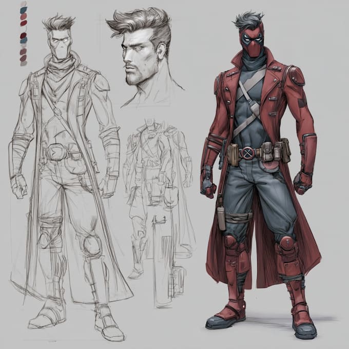Create concept art superhero character design for comics by Wallaroon ...