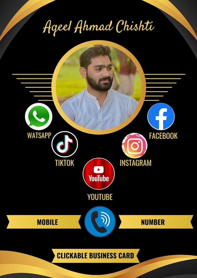 Design clickable digital printable business card by Shakiranaaz | Fiverr
