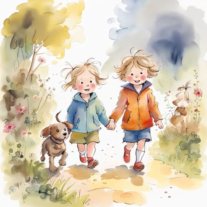 Children story book illustration watercolor by Rosarioobri | Fiverr