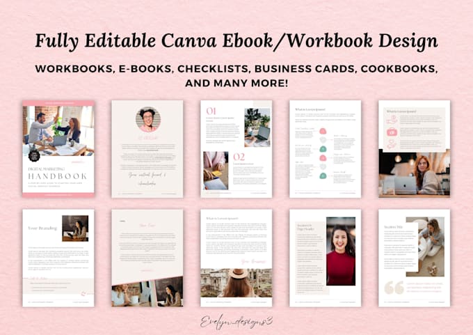 Design ebook, workbook, book layout and canva templates by Evelyn ...
