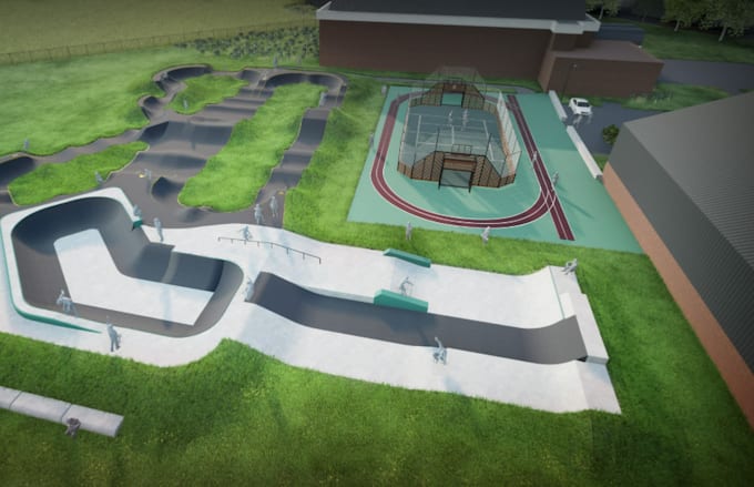 Trasforma dwg 2d in mappa skate fotorealistica 3d, circuito, terreno ...