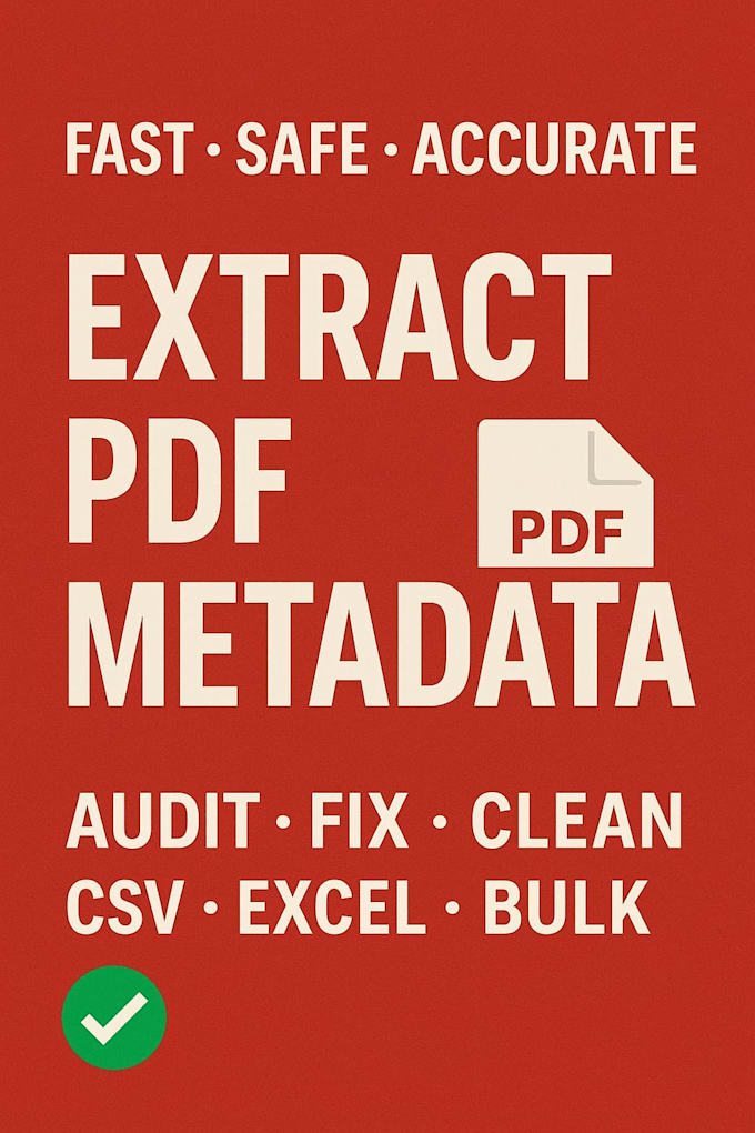 Bulk extract pdfs n files metadata to excel for legal, academic use by Scrapy_ | Fiverr