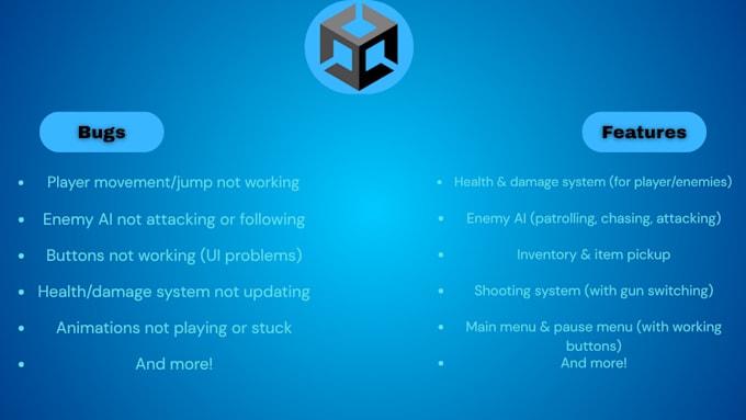 Fix bugs and add new features in your unity 3d or 2d game by ...
