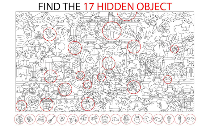 Design detailed hidden object scenes by Nurmohol_93 | Fiverr