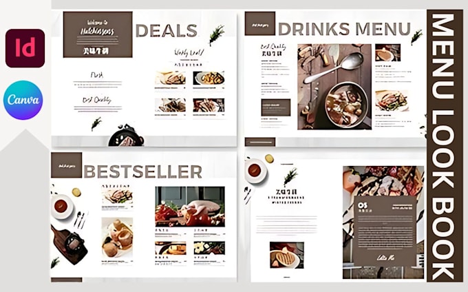 Design digital, printable restaurant food menu booklet bi fold, z fold ...