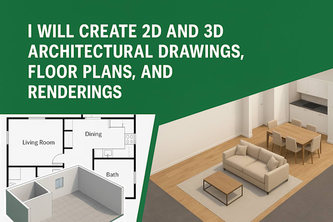 Create 2d 3d architectural drawings floor plans exterior landscape design models by Happiness_d1 ...