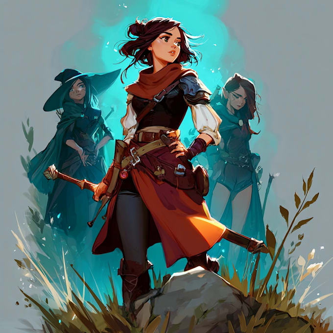 Draw dnd character, art fantasy, illustration for concept art by Kunapi ...