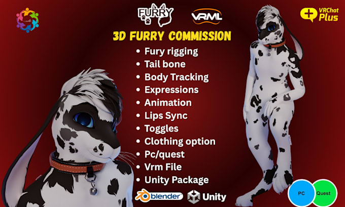 Do custom 3d model vrchat avatar furry avatar furry model furry nsfw 3d vtuber by Segun_vart ...