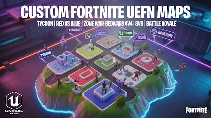 Build custom fortnite uefn maps tycoon red vs blue one war 4v4 8v8 by ...