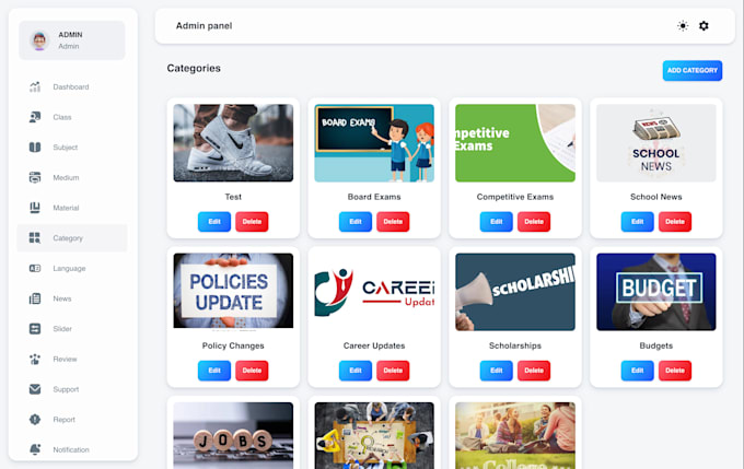 Develop a responsive admin panel in mern stack by Webdesign7075 | Fiverr