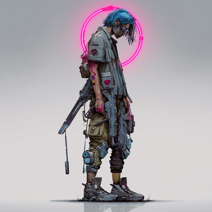 Make character art in cyberpunk style by Struslooneo | Fiverr