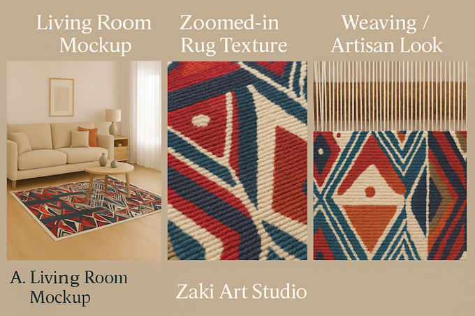 Create pantone rug patterns with realistic mockups by Zaki_the_design ...