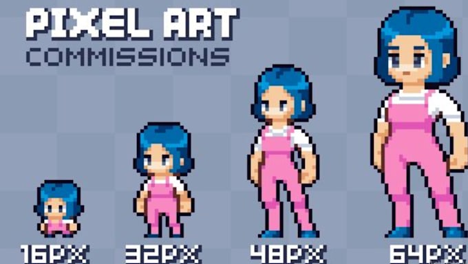 2d pixel character design, pixel sprite, pixel avatar, pixel game ...