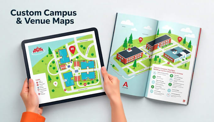 Create detailed branded campus arena maps for institutes, schools ...