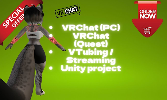 Custom furry vrchat avatar, vrc anime character, fursona or game model ...
