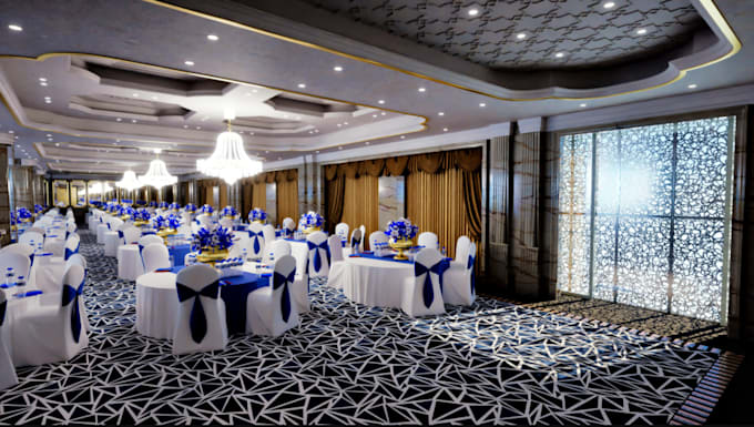 Model 3d wedding hall interiors, concert hall,3drendering, vector work ...