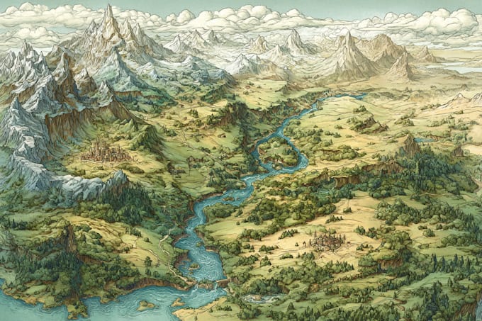 Design fantasy map illustration isometric map, event by Dameonmata | Fiverr