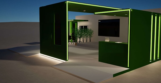 3d booth design and render in 48h by Visioncraft3d | Fiverr