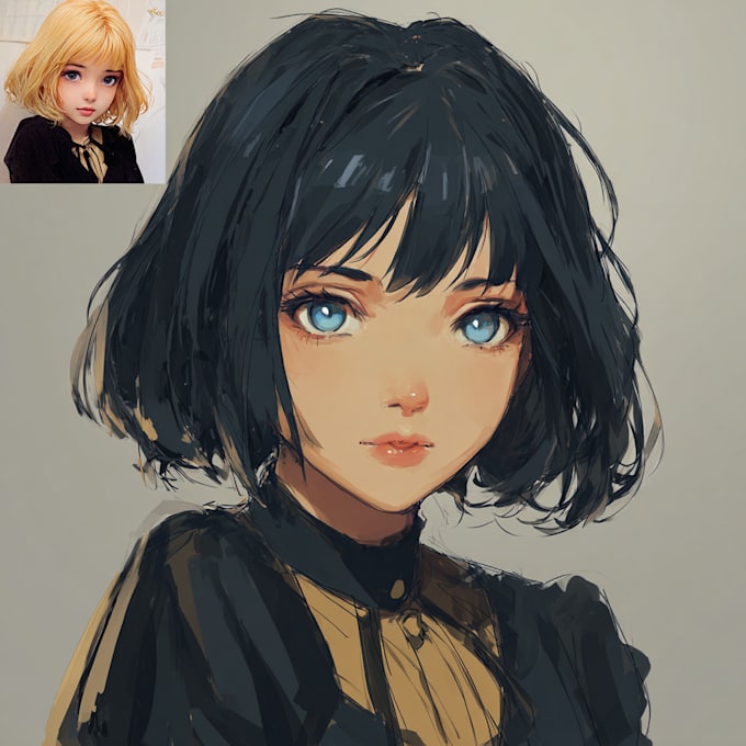 Draw portrait, bust up, pfp, in cool anime style by Berniickerso | Fiverr