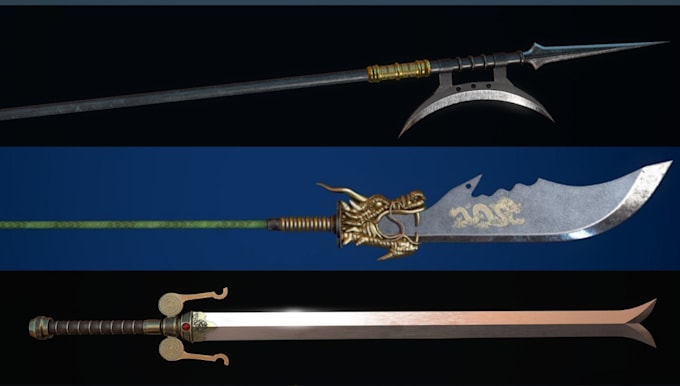 Model custom 3d sword, weapon or prop model for games, animation, or 3d ...