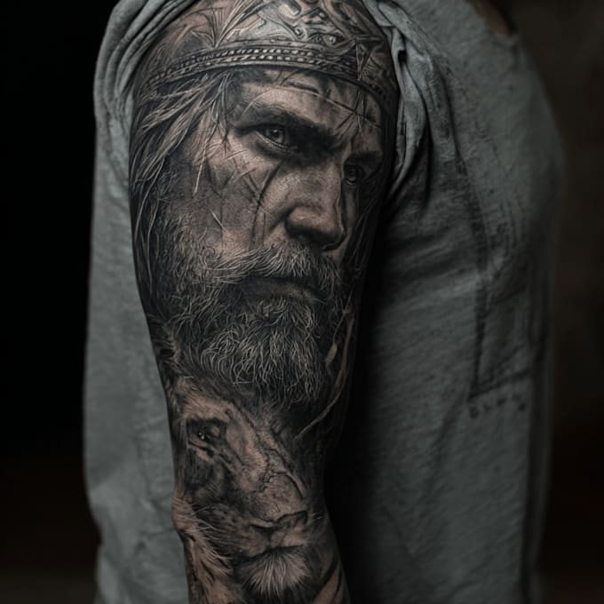 Create a full sleeve realistic tattoo design from your idea by Gazegeat ...