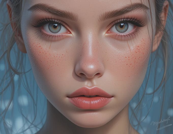 Draw semi realistic portrait illustration by Bouwer1 | Fiverr