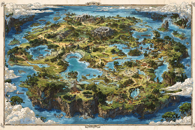 Draw a high quality fantasy map by Stefanleahy | Fiverr
