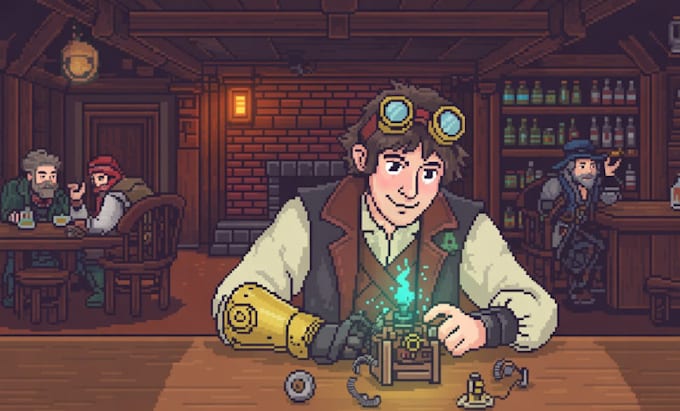 Create a pixel art, sprite sheet, video game, pixel art portrait by ...