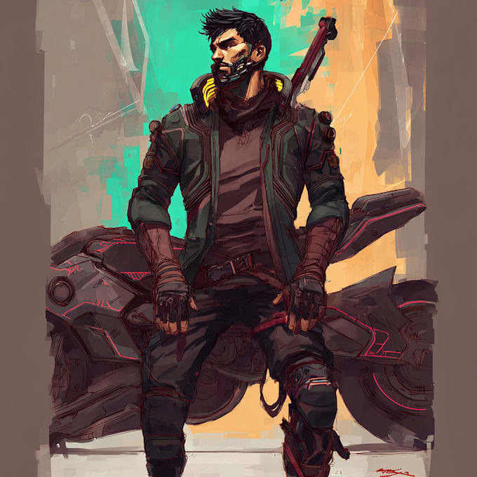 Cyberpunk character concept art design by Lithusi | Fiverr