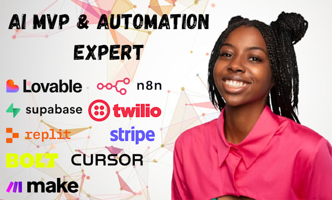 Construir aplicaciones web de mvp de ia adorable, automatización n8n, replit, supabase, stripe ...