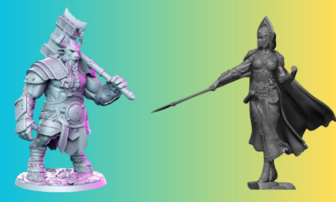 Sculpt custom dnd miniature, orc warrior 3d model, tabletop rpg, print ...