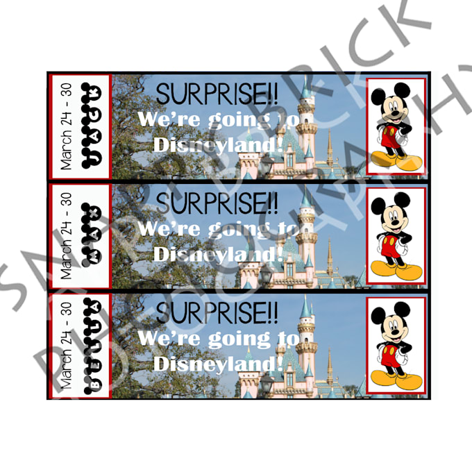 Create a custom disney surprise printable ticket by Myincomejourney ...