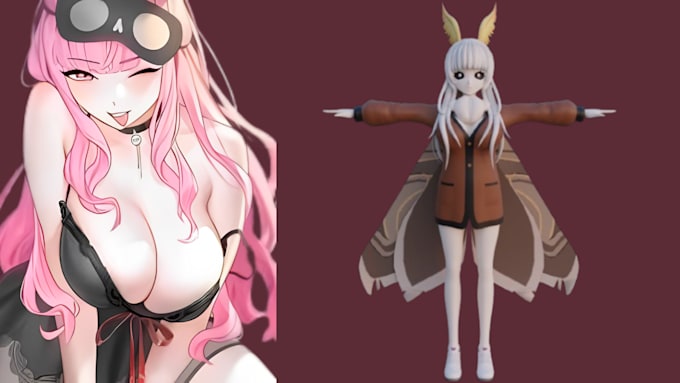 Make 3d vrchat avatar, custom vrchat avatar vrc vtuber nsfw model in unity by Olayinkaabey | Fiverr