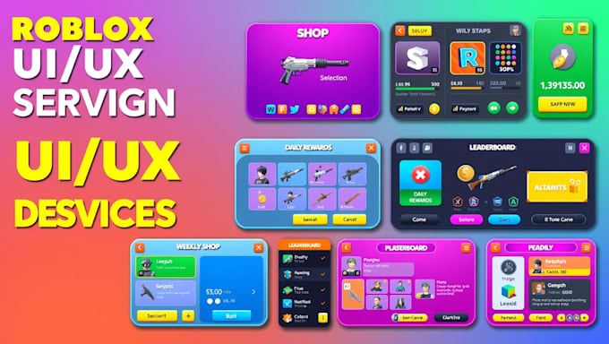 Design ui ux designer roblox ui game ui animation and roblox script by ...