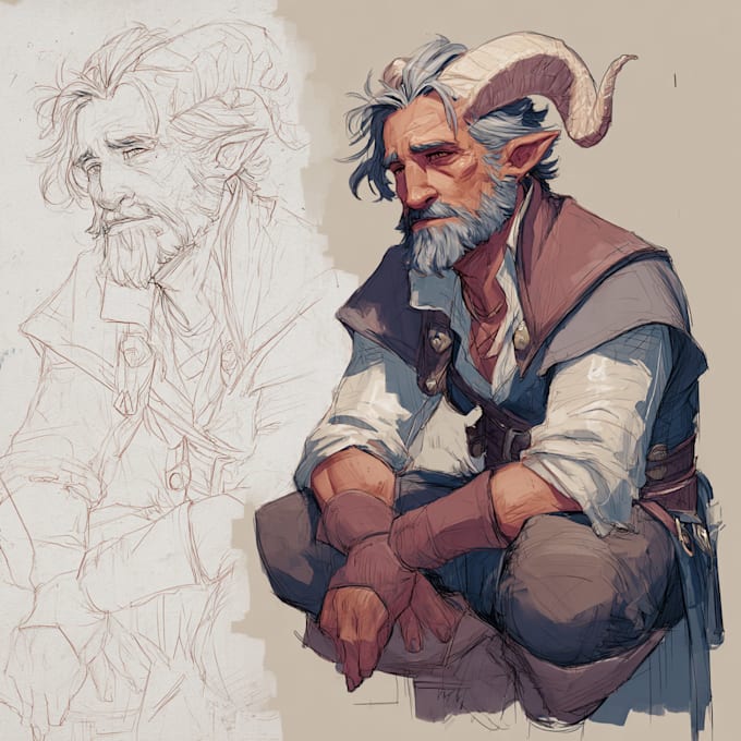 Dnd character art and dnd character art by Izelleouche | Fiverr
