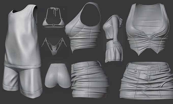 Do realistic 3d clothing mesh for second life design cgi garment with ...