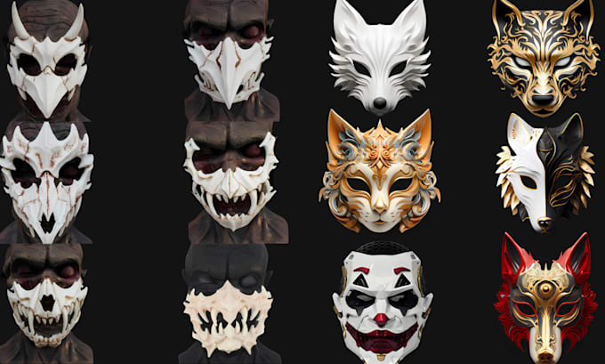 Do 3d wearable cosplay anime armor 3d mask model and 3d props for 3d ...